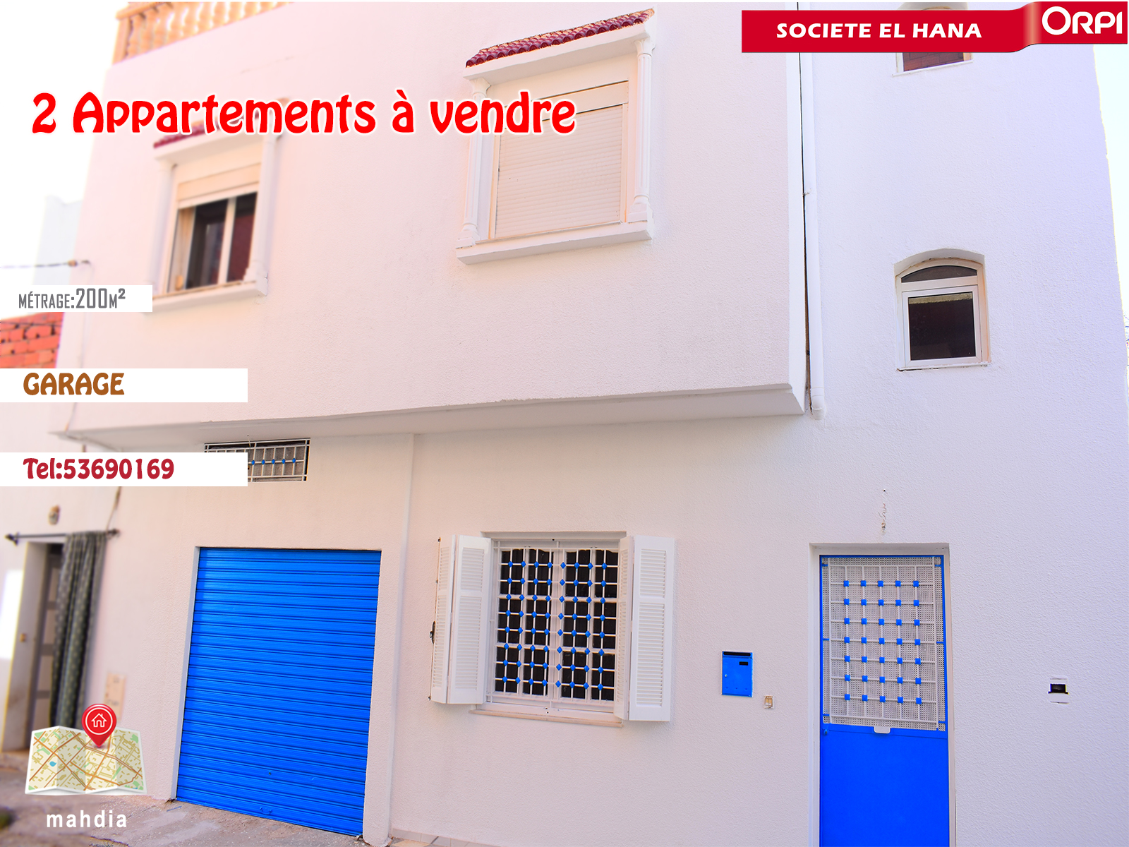 À Vendre Deux appartements avec garage à Ezzahra Mahdia - BnB Tunisie